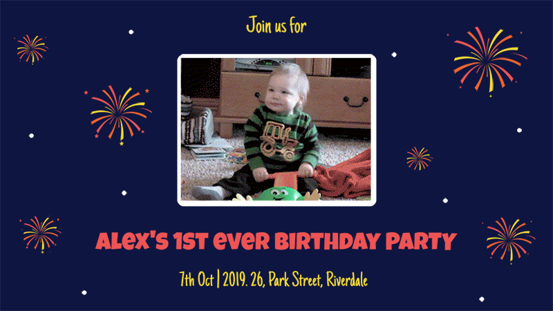 1st Birthday Invite Video Template