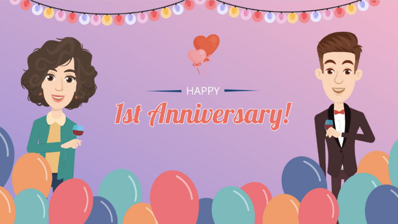 First Wedding Anniversary Wish Video Template